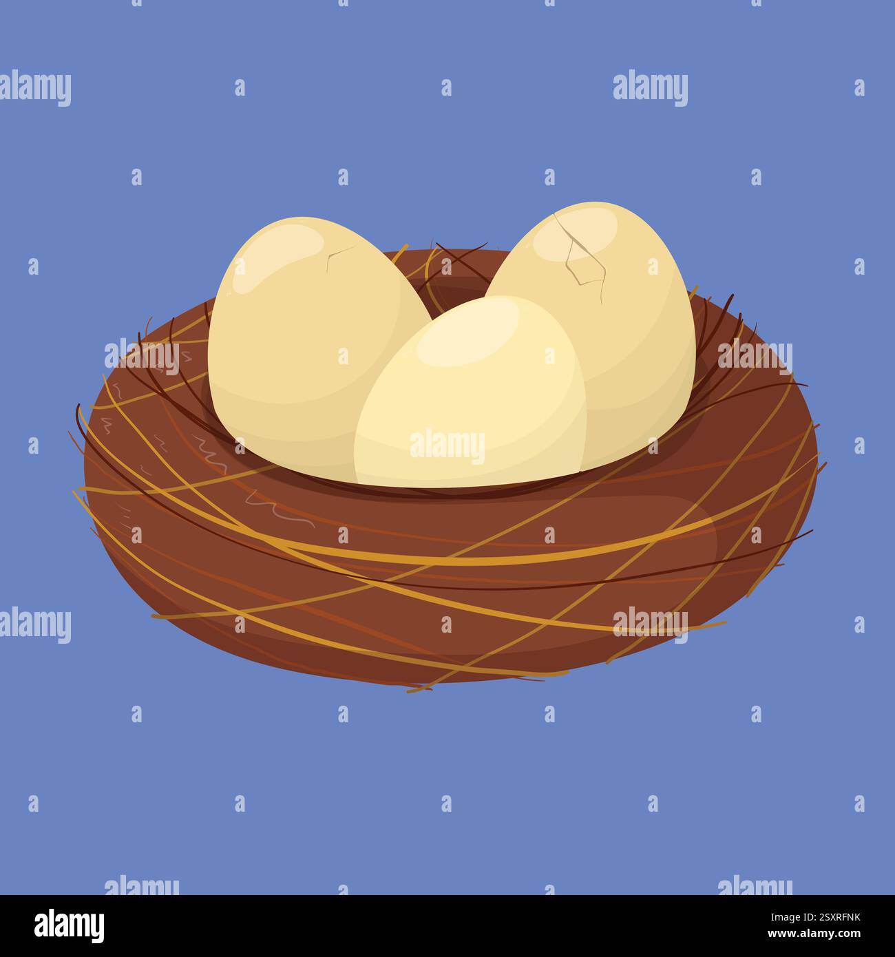 Bird Nest vector illustration. eggs in bird nest icon vector. bird nest ...