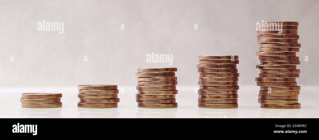 Financial graph from columns of coins a symbol of profitability. Coins ...