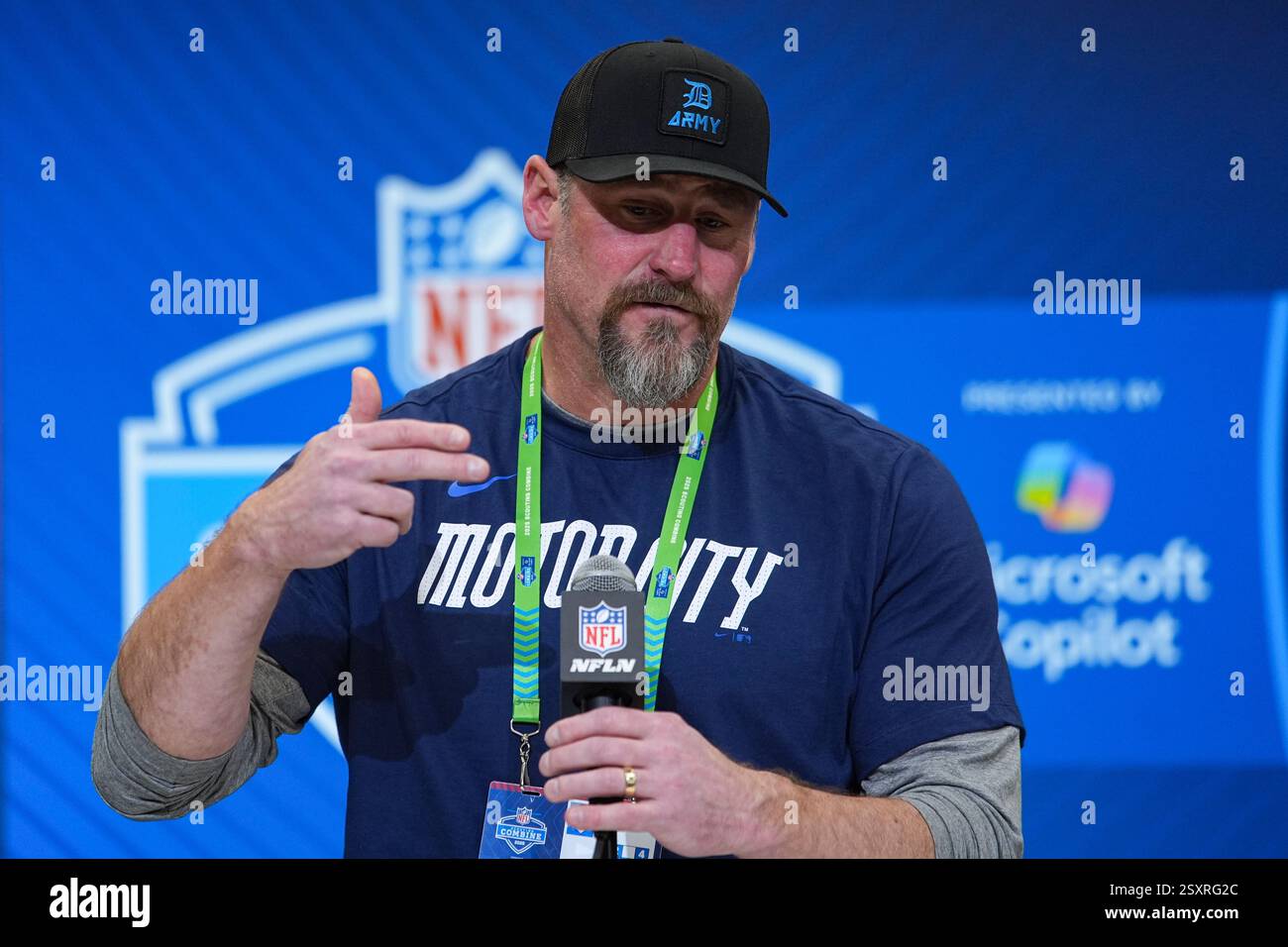 Detroit Lions head coach Dan Campbell speaks during a press conference ...