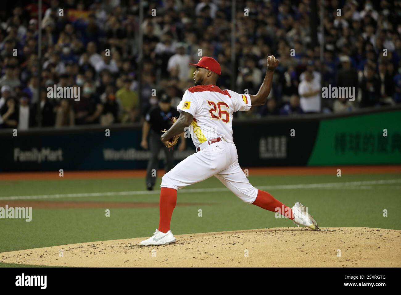 Spain pitcher Ramon Rosso (26) throws during the second inning of a ...