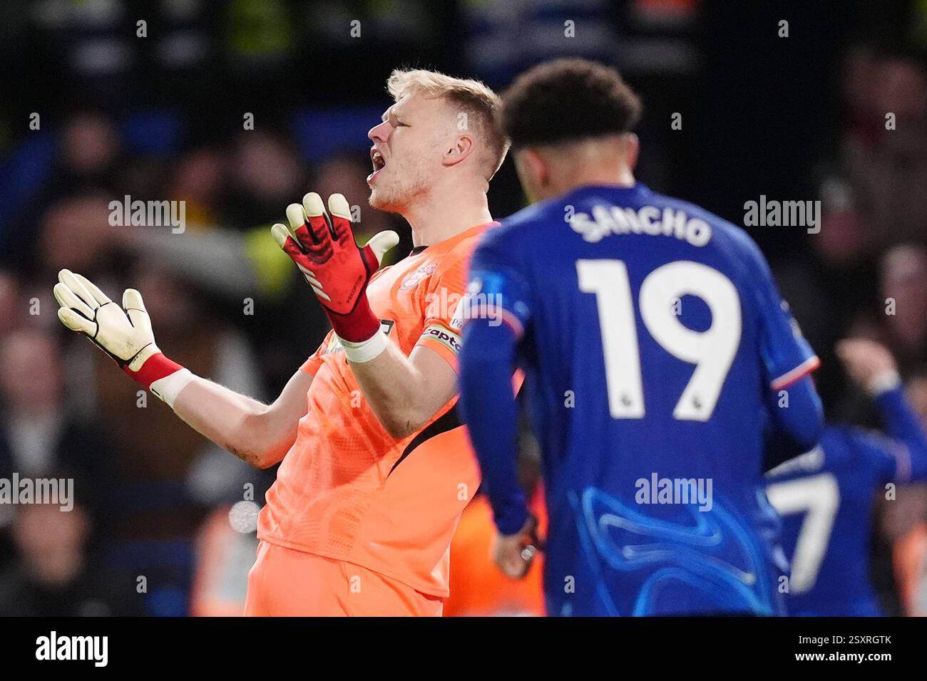 Southampton goalkeeper Aaron Ramsdale (left) reacts after Chelsea's ...