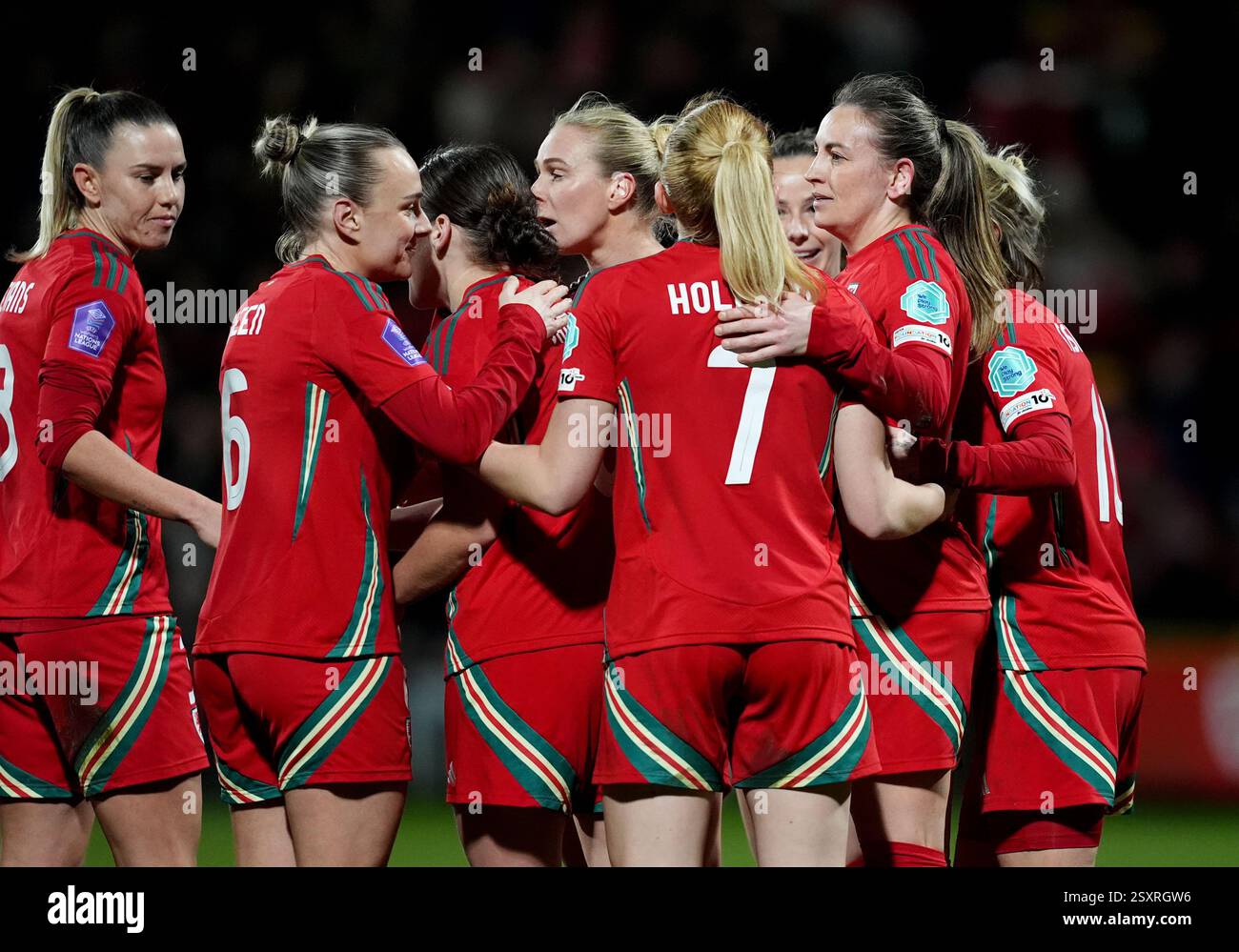 Wales' Kayleigh Barton celebrates scoring their side's first goal of ...