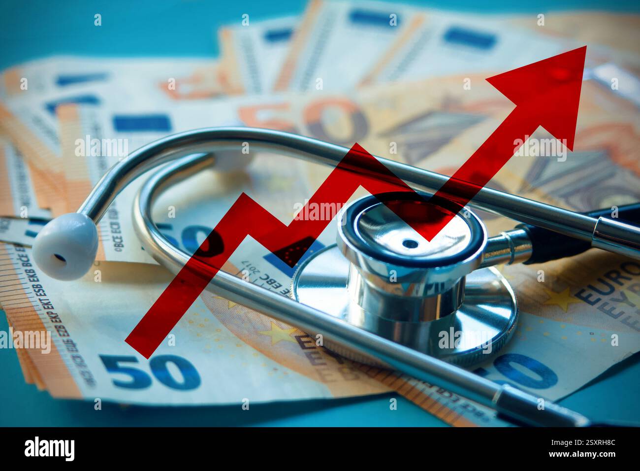 Rising cost of medical services concept. Increase in cost of living due ...