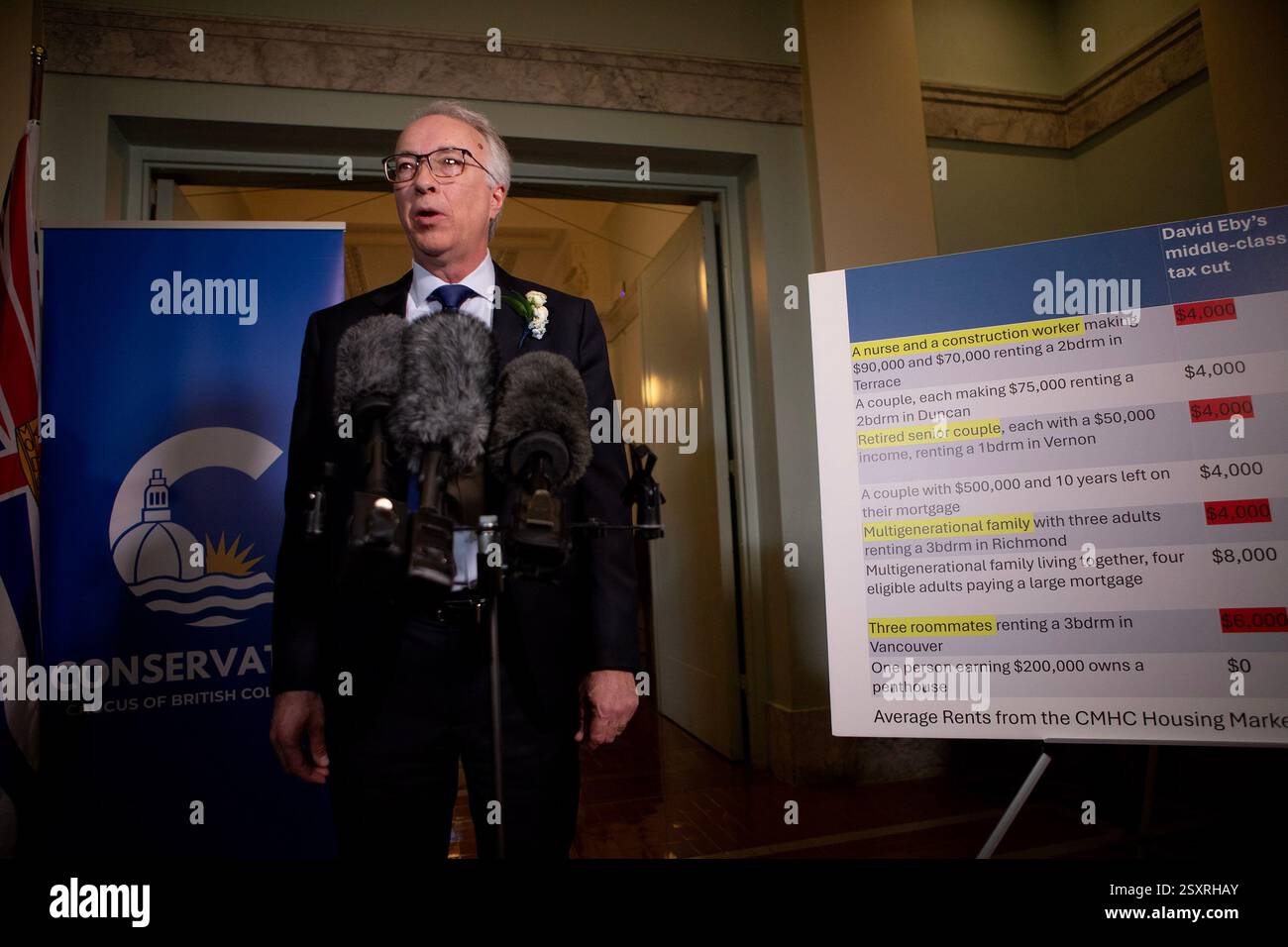 Victoria, Can. 18th Feb, 2025. B.C. Conservative Leader John Rustad ...