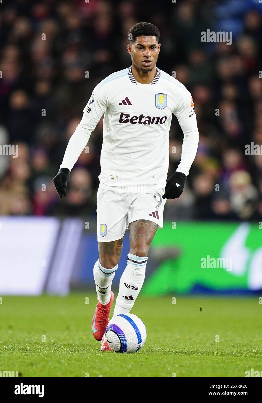 Aston Villa's Marcus Rashford in action during the Premier League match ...