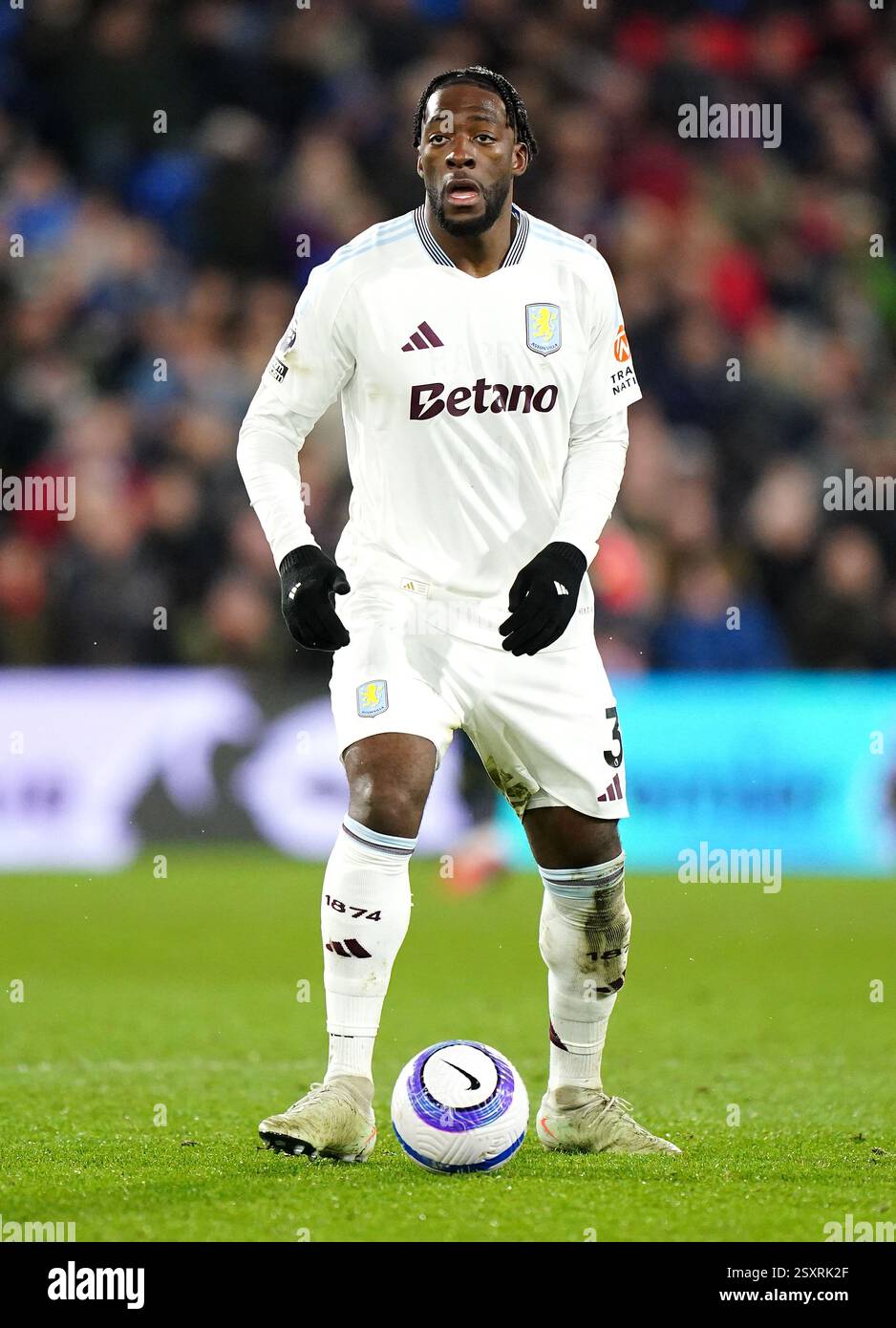 Aston Villa's Axel Disasi in action during the Premier League match at ...