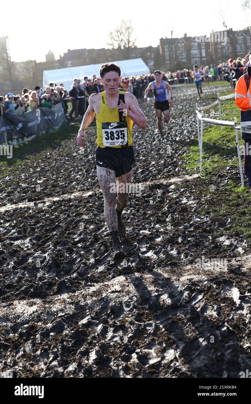 Louis Small, Ashford AC finishing the Senior Men's Race at the English ...