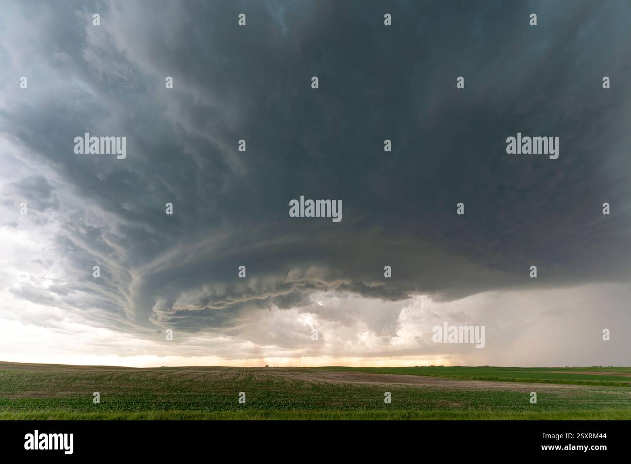 Supercell thunderstorm forming over rural hi-res stock photography and ...