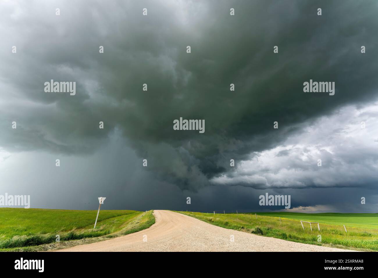 Supercell thunderstorm forming over rural hi-res stock photography and ...