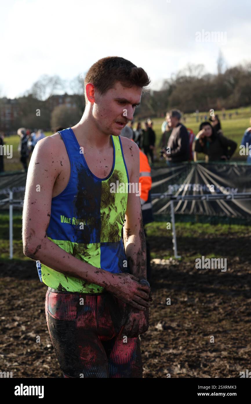 A muddy Aaron Doyle, Vale Royal AC after the Senior Men's Race at the ...