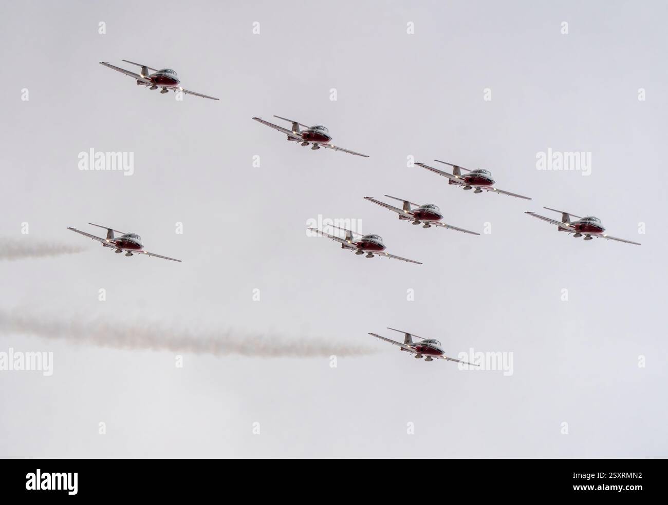 Canadian forces snowbirds ct-114 tutor jet airplanes performing ...