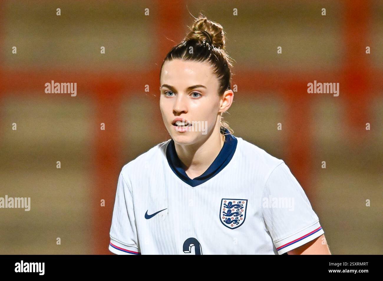 Anouk Denton (3 England) looks on during the National Team Friendly ...