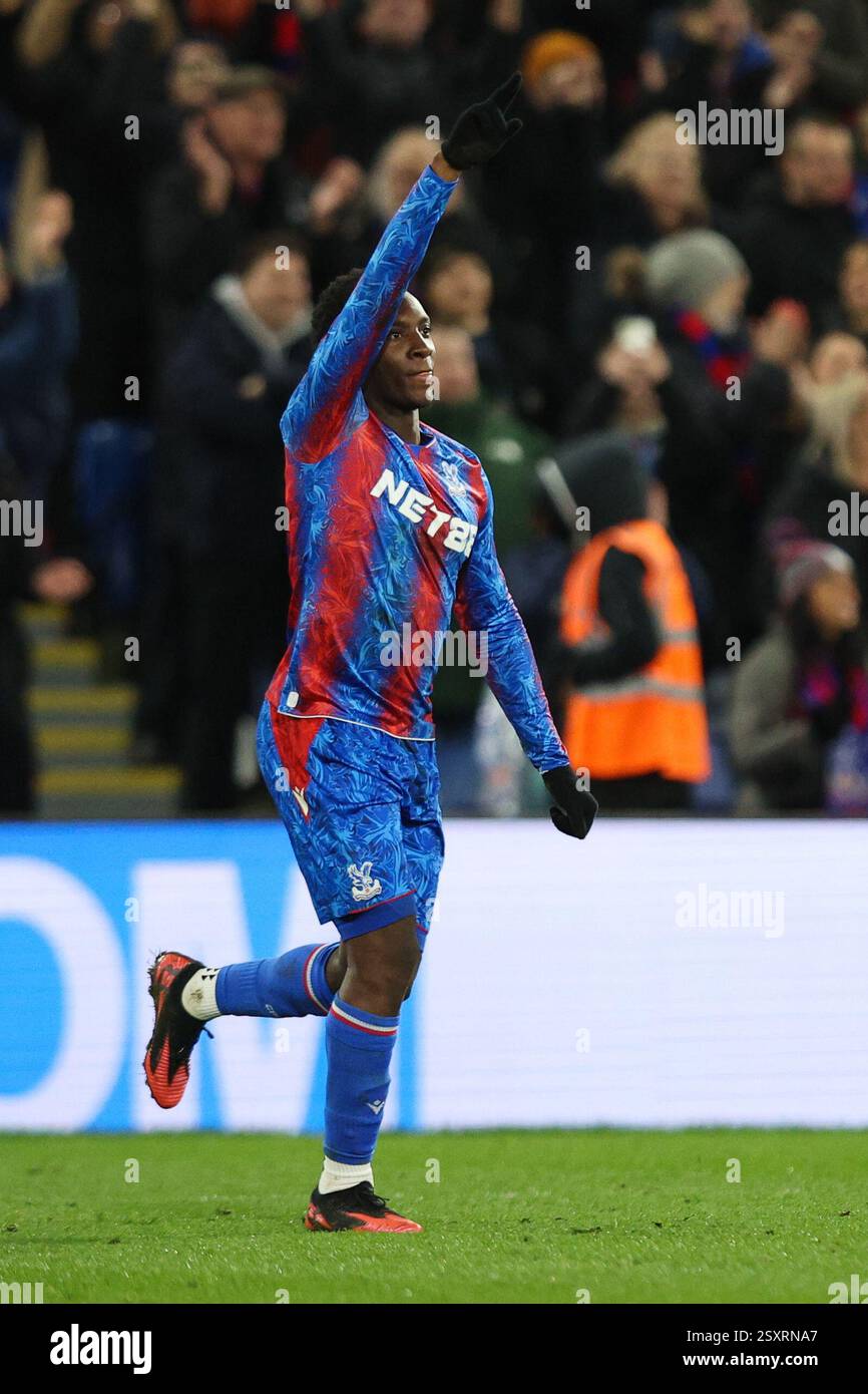 LONDON, UK - 25th Feb 2025: Eddie Nketiah of Crystal Palace celebrates ...