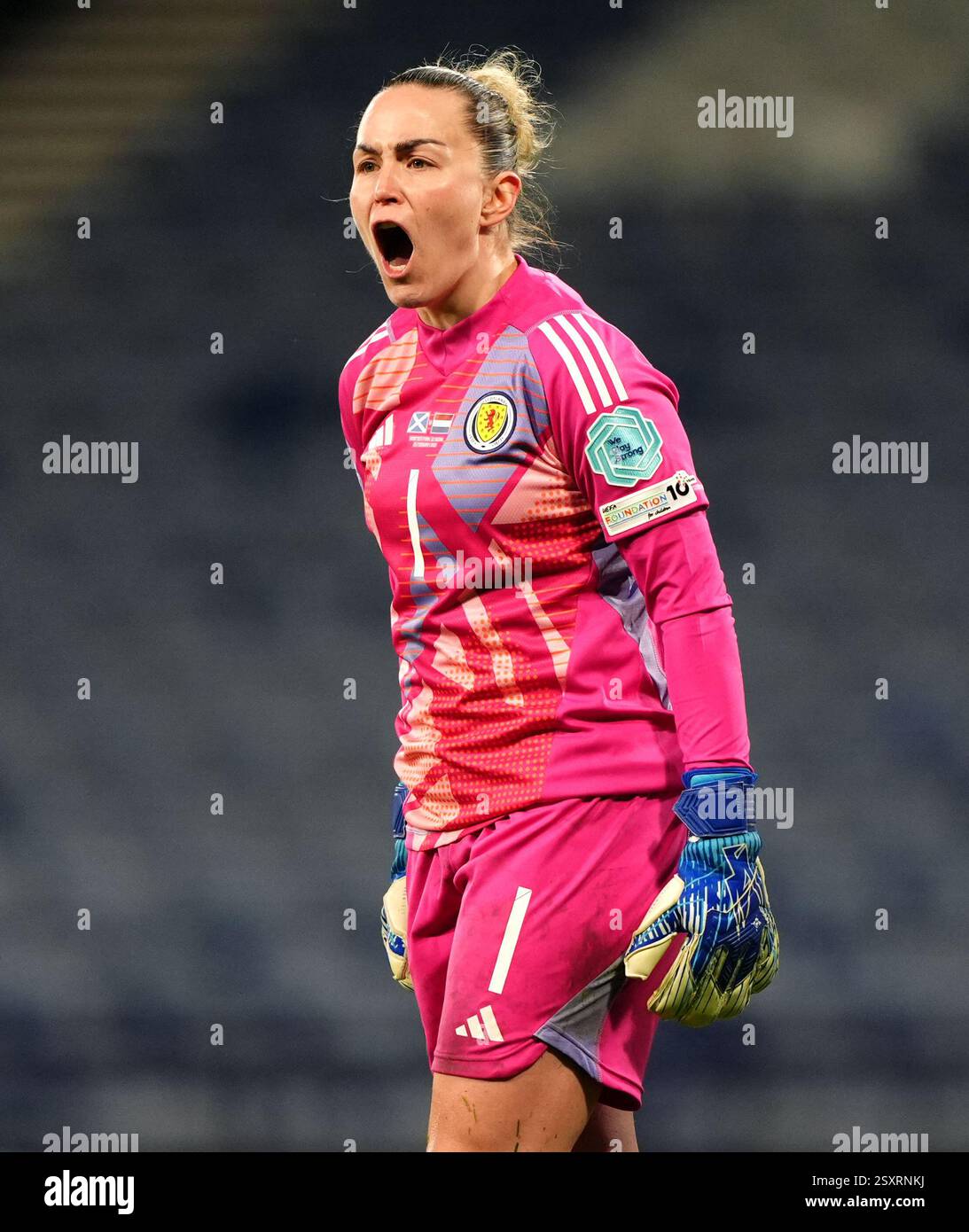 Scotland goalkeeper Lee Gibson during the UEFA Women's Nations League ...