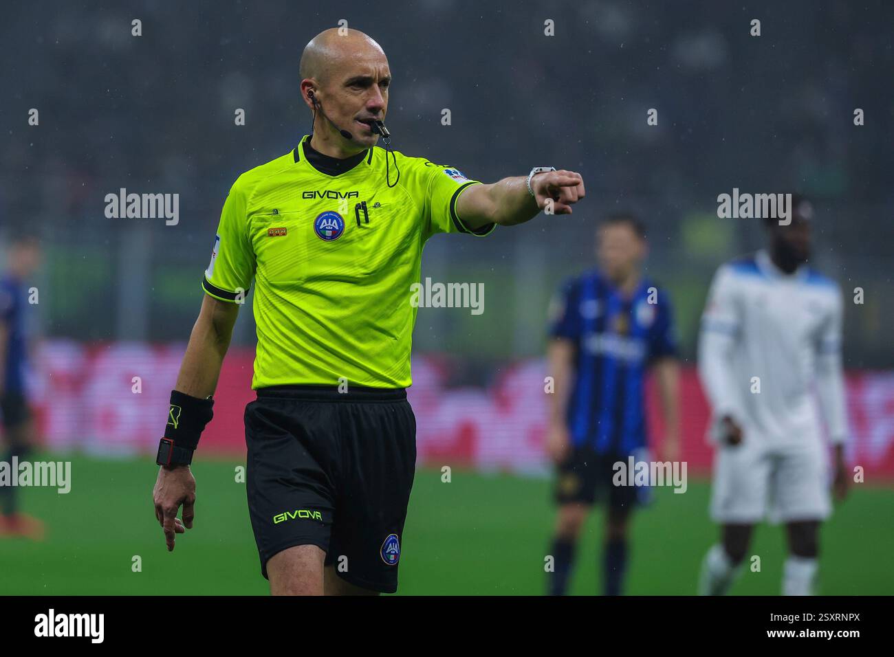 Milan, Italien. 25th Feb, 2025. Referee Michael Fabbri seen in action ...
