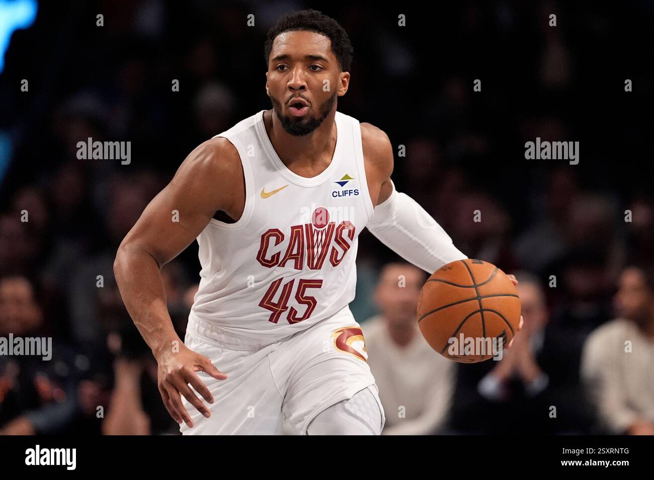 Cleveland Cavaliers' Donovan Mitchell (45) during the first half of an ...