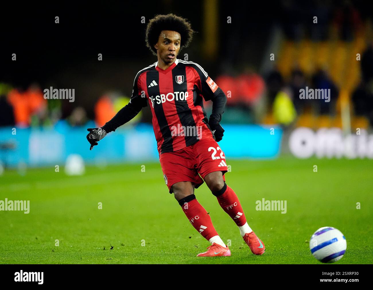 Fulham's Willian during the Premier League match at Molineux Stadium ...