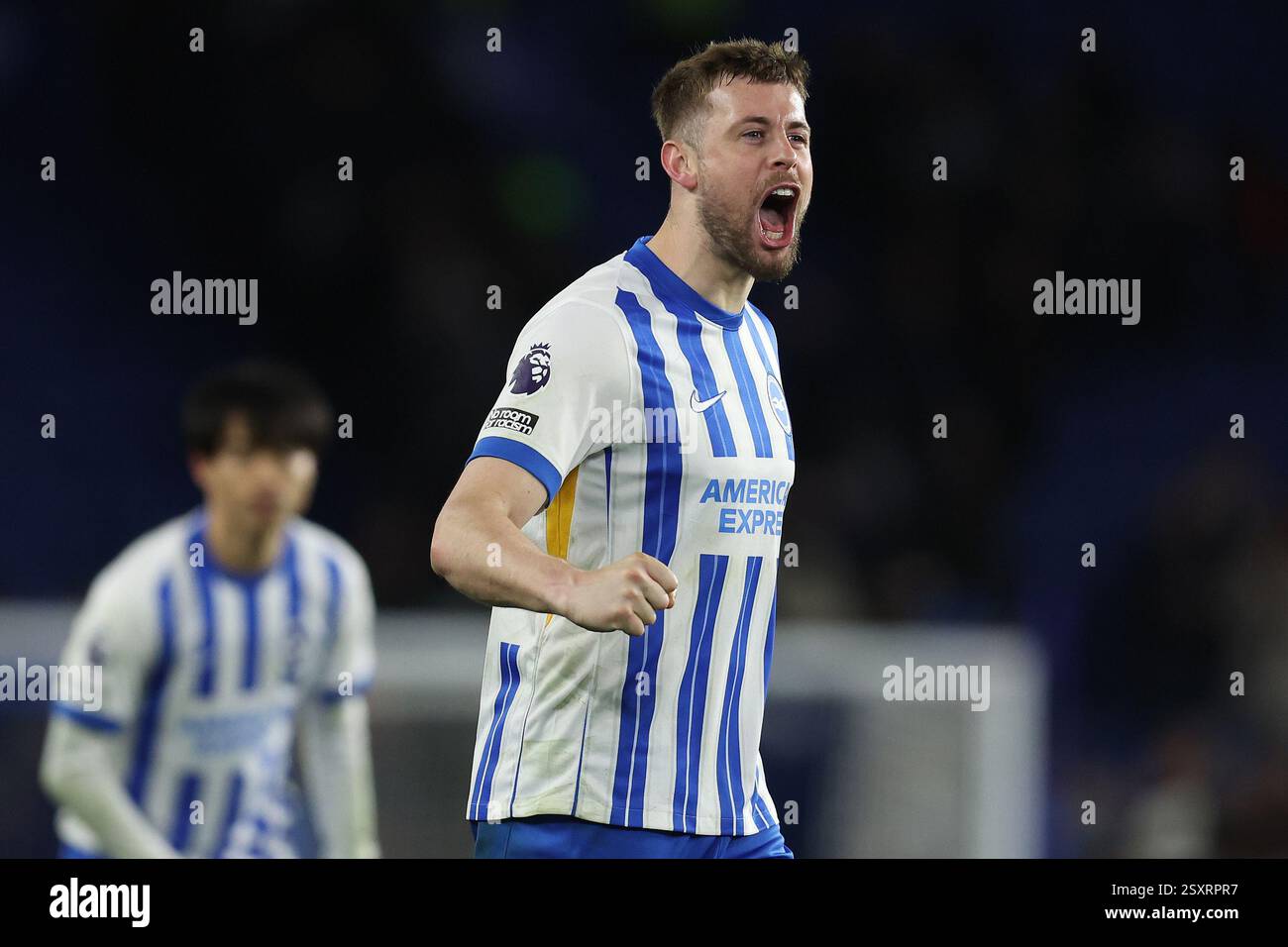 Brighton and Hove, UK. 25th Feb, 2025. Adam Webster of Brighton and ...