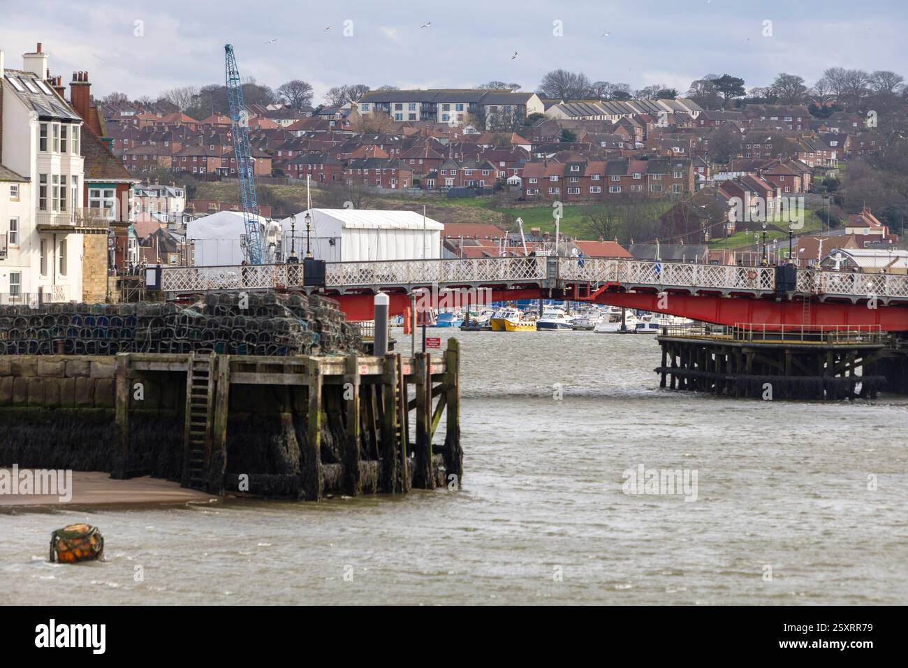 Coastal view of Pier Road in Whitby North Yorkshire Stock Photo - Alamy