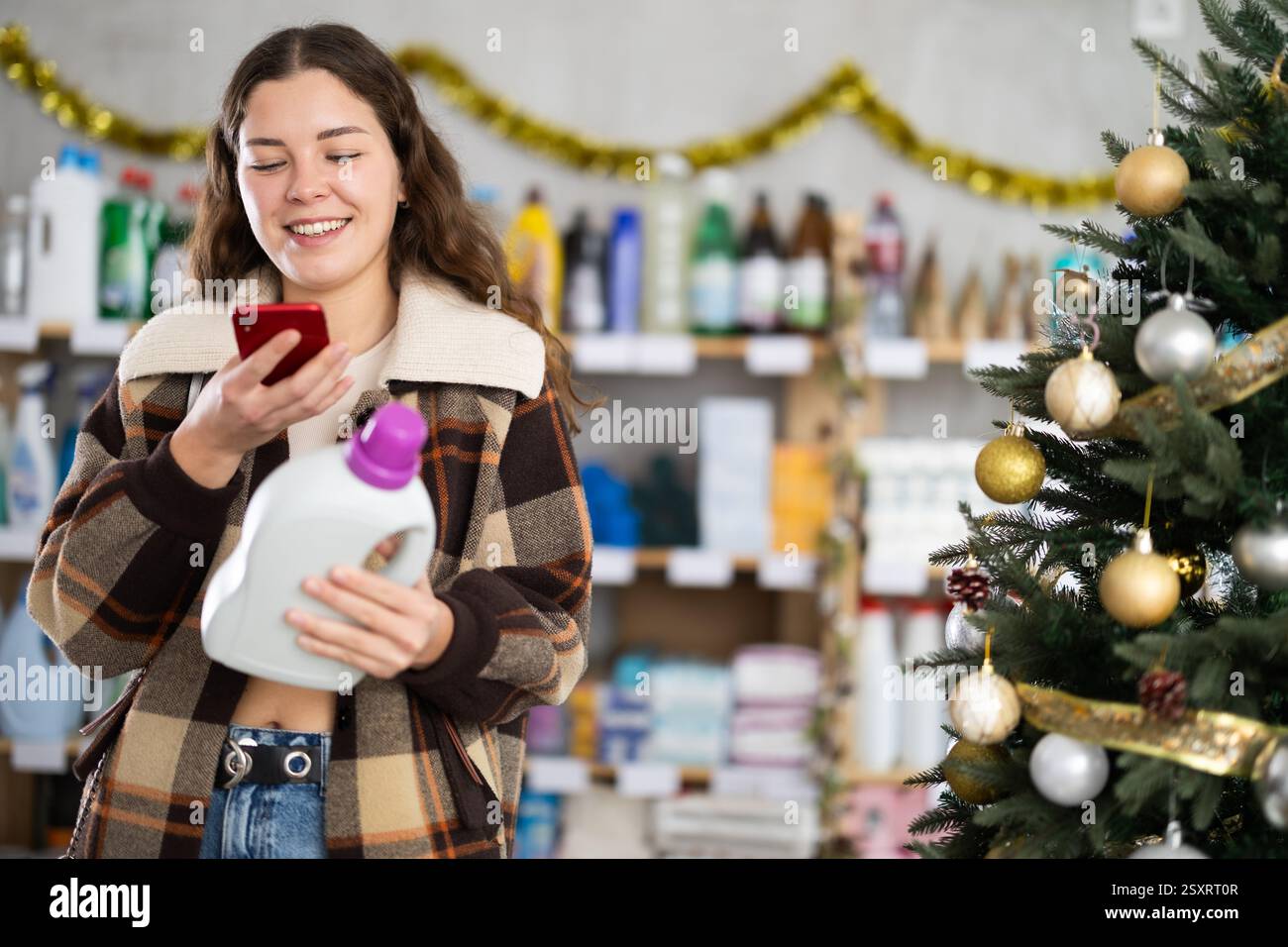 Woman client, by scanning QR code, gain access to information about ...