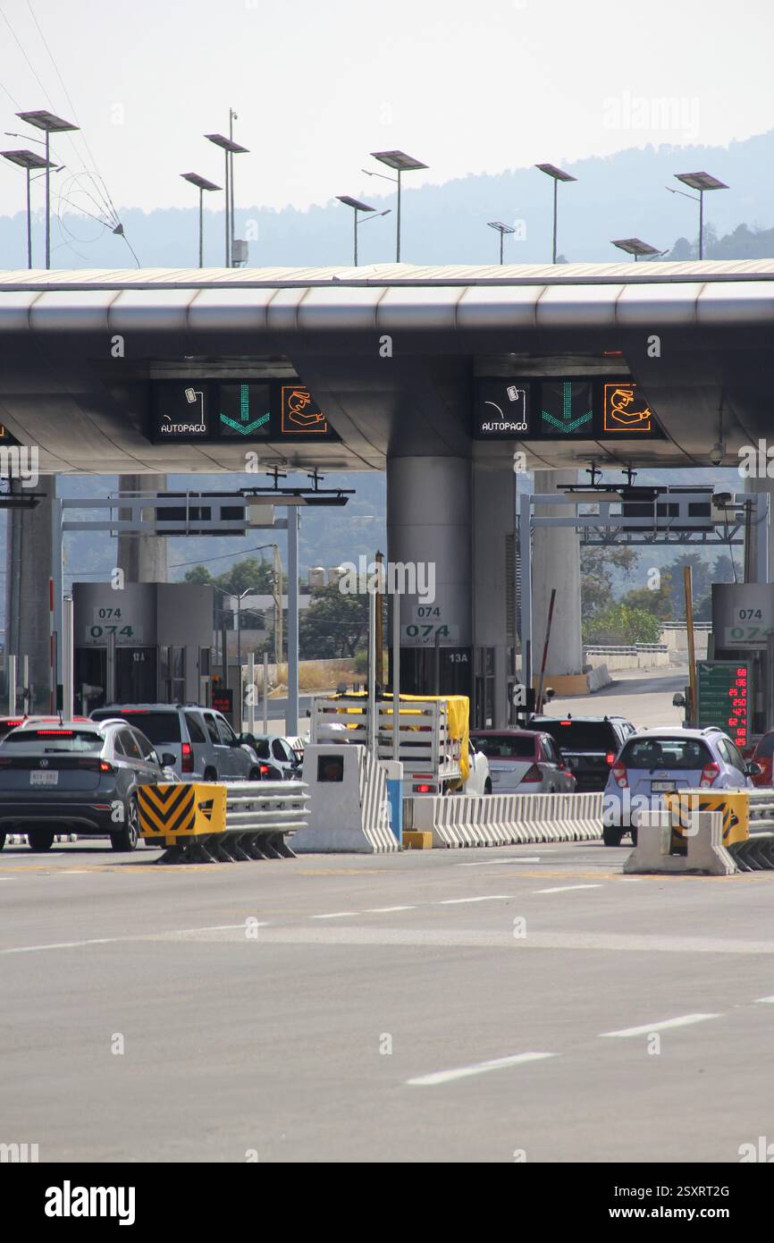 Mexico City, Mexico - Jan 1 2025: Toll booth at the exit to the CDMX ...