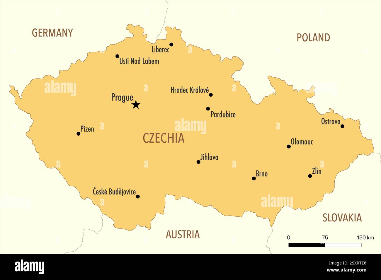 Central europe countries map hi-res stock photography and images - Alamy