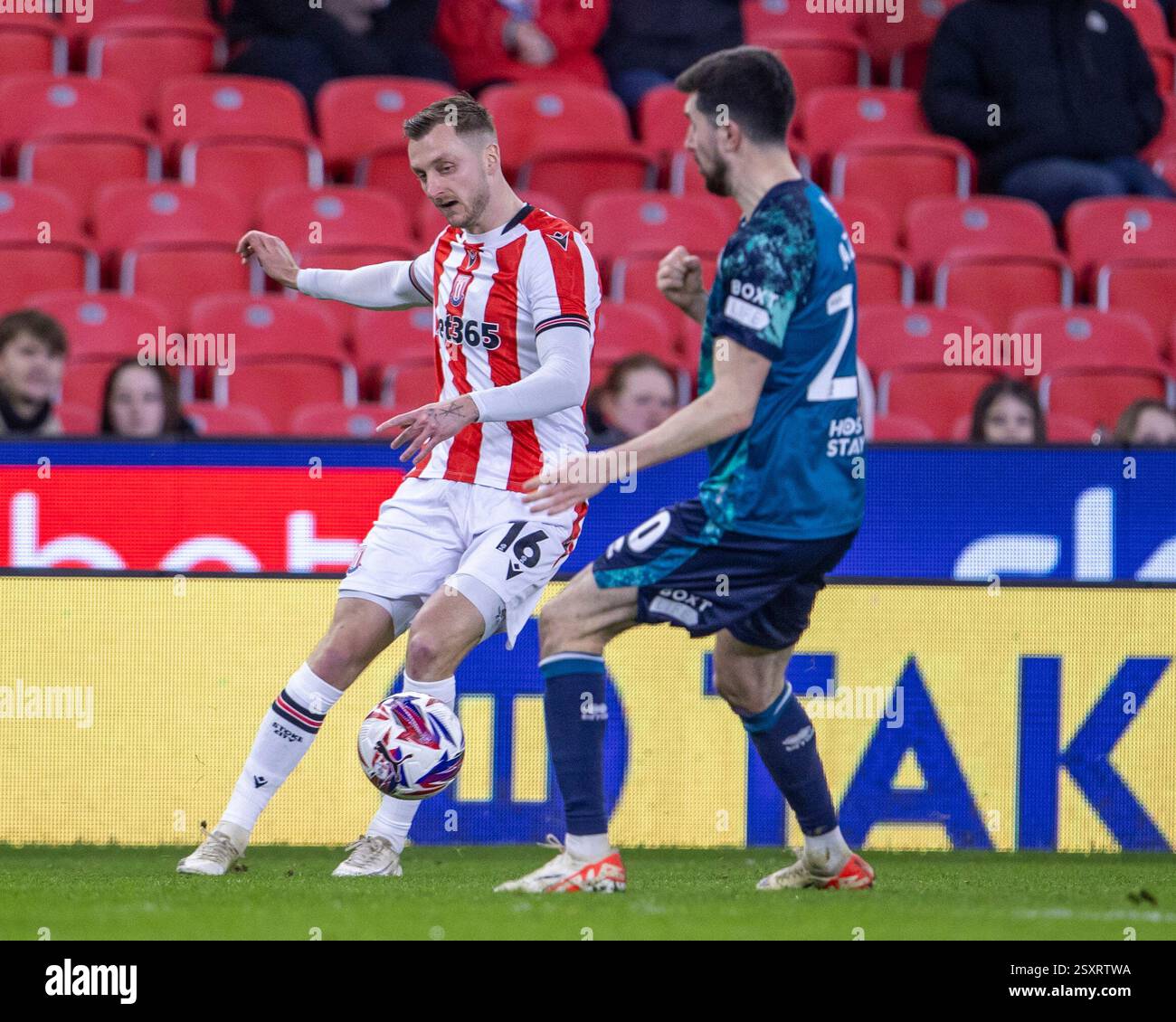 25th February 2025; Bet365 Stadium, Stoke, Staffordshire, England; EFL ...