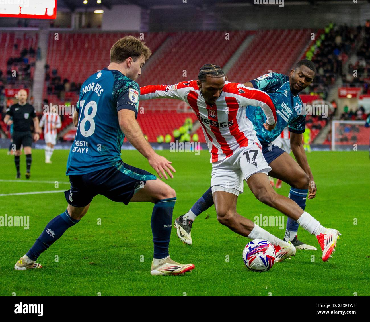 25th February 2025; Bet365 Stadium, Stoke, Staffordshire, England; EFL ...