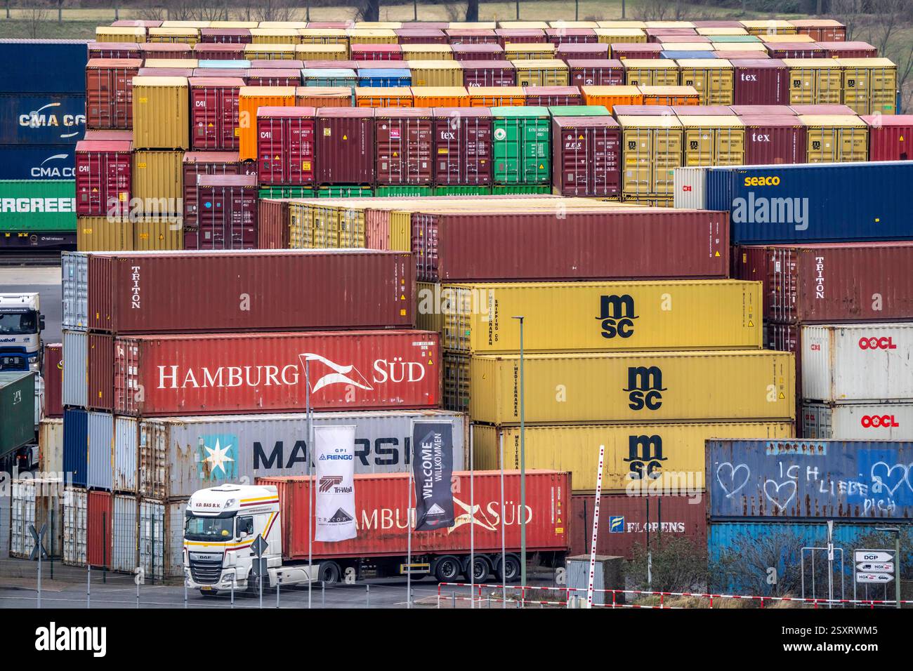 Duisburg Container Terminal Logport 2, Gateway-West-Terminal, am Rhein ...