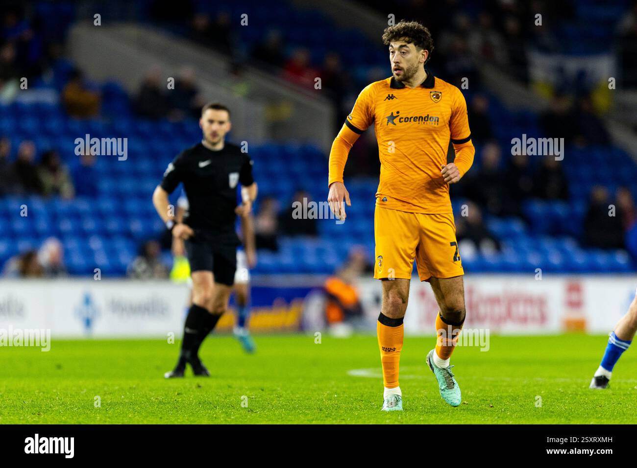 Cardiff, UK. 25th Feb, 2025. Matt Crooks of Hull City in action. EFL ...