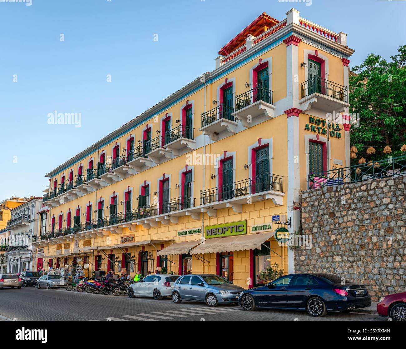 The iconic Hotel Aktaion, a renovated traditional building that ...