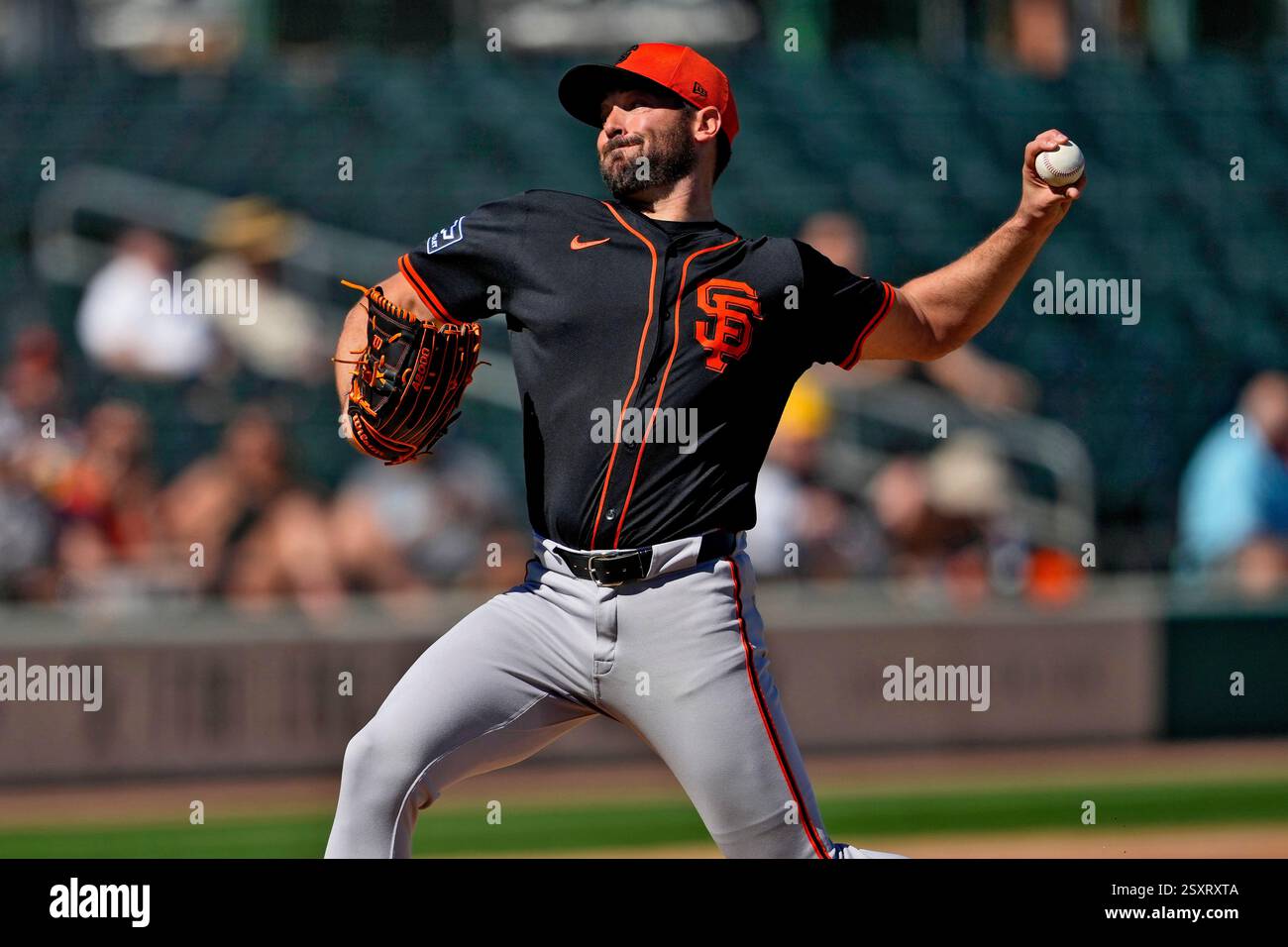San Francisco Giants pitcher Robbie Ray throws against the Athletics ...