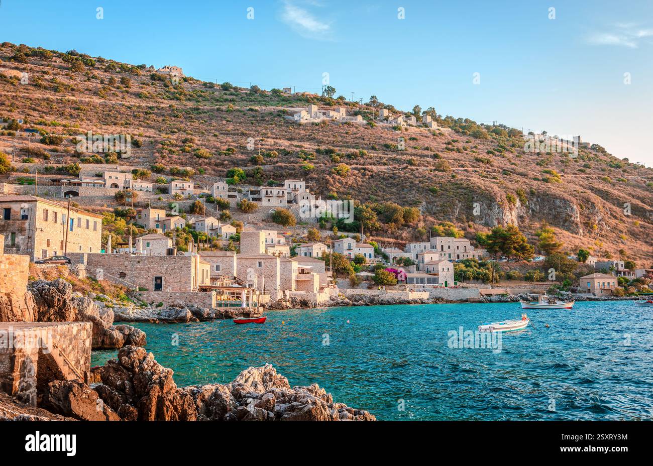 Limeni, a small seaside village on the Mani peninsula in the ...