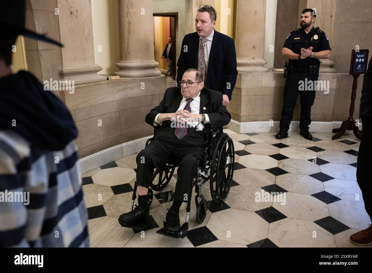 Rep. Jerrold Nadler (D-N.Y.) is wheeled to a vote at the U.S. Capitol ...