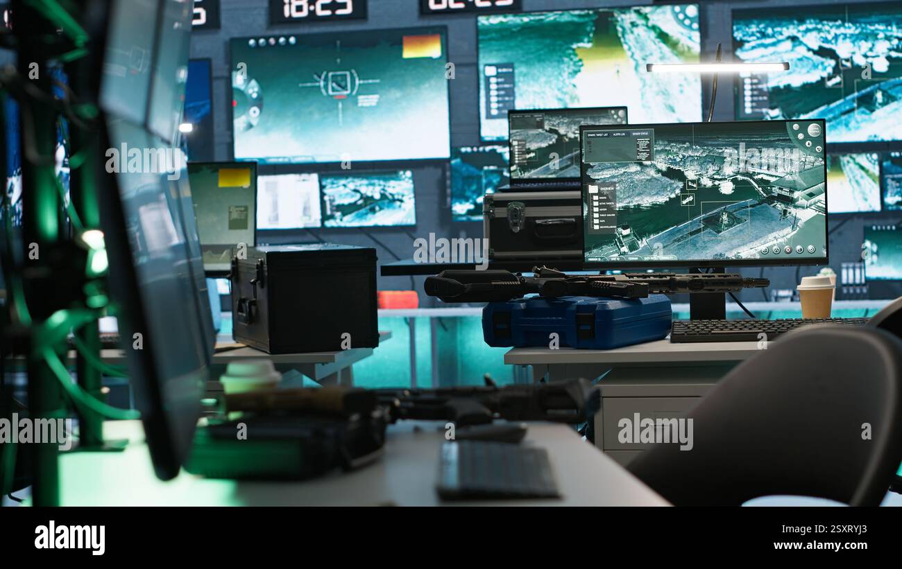 Empty army command center housing operational missile defense system ...