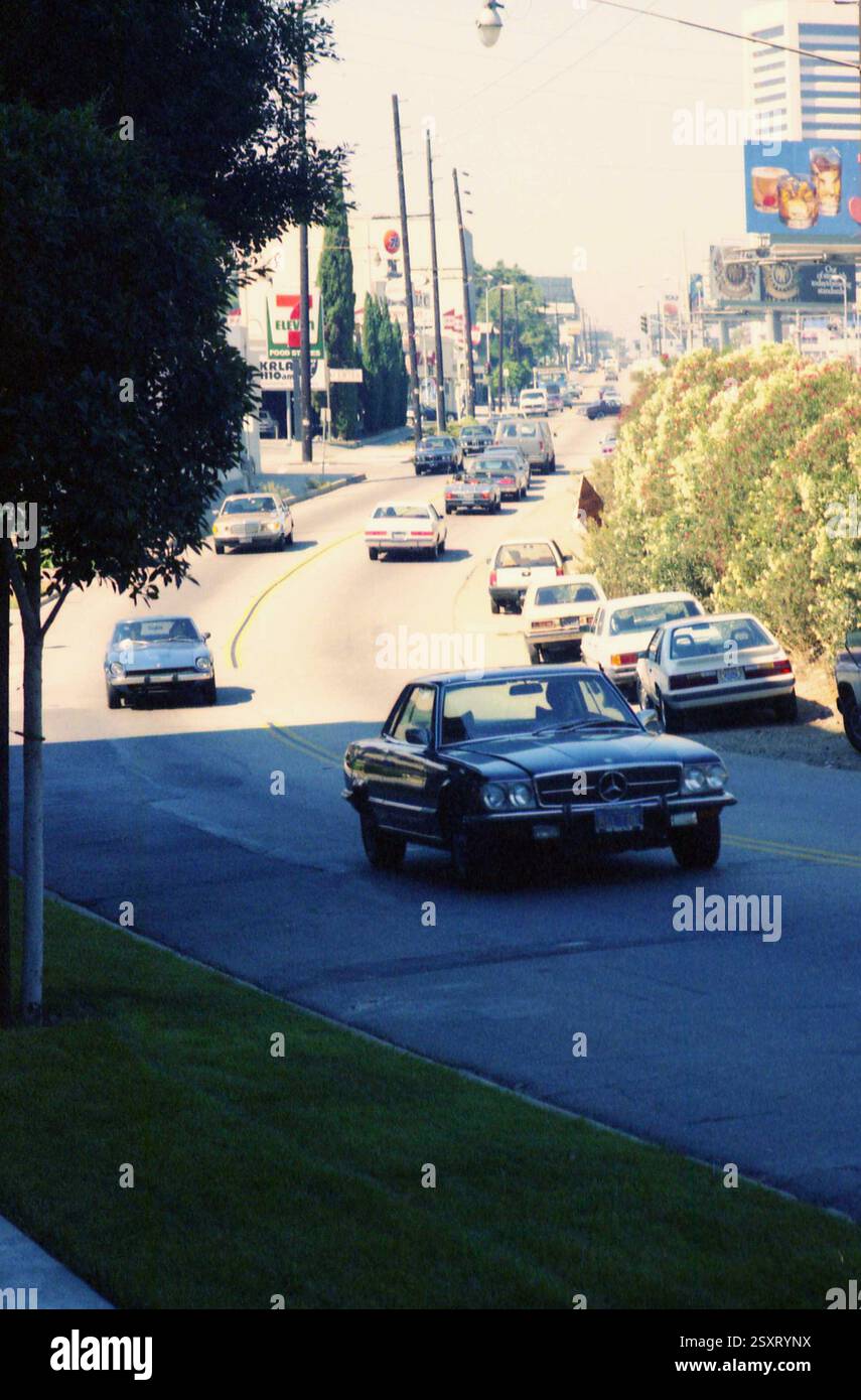 Traffic on a street in Los Angeles, CA, USA, approx. 1992 Stock Photo ...