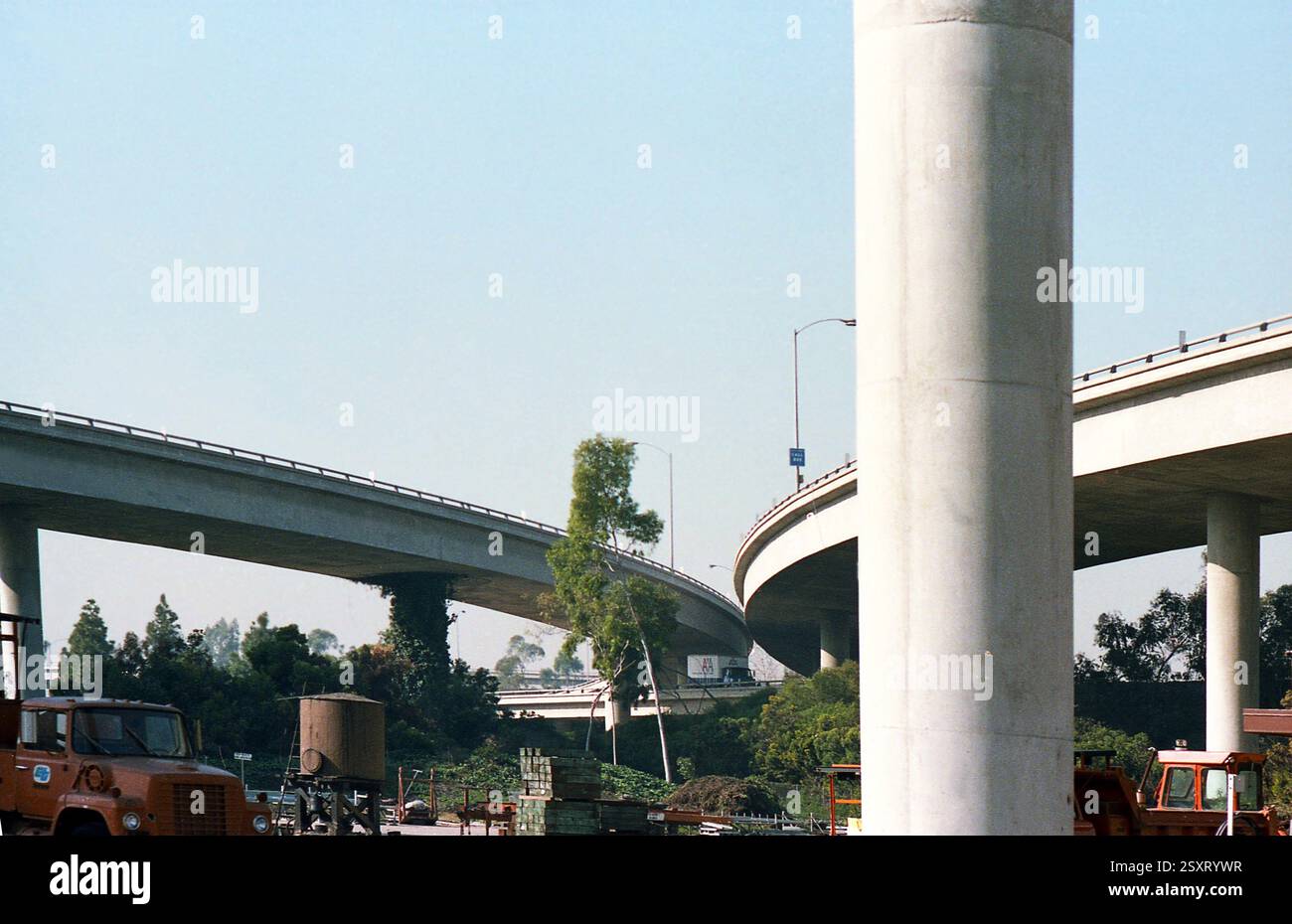 Overlapping bridges in Los Angeles, CA, USA, approx. 1992 Stock Photo ...