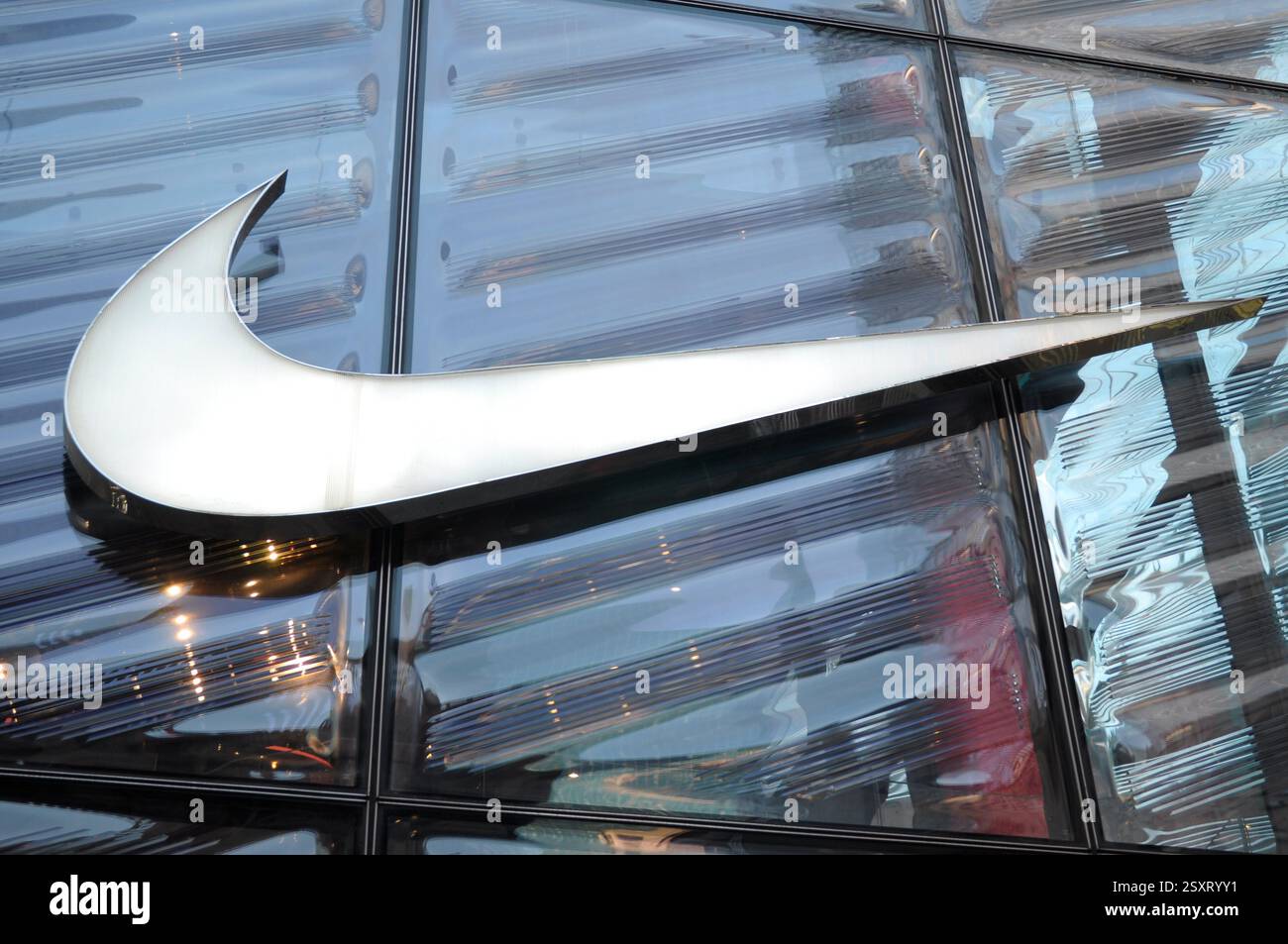 New York, USA. 24th Feb, 2025. A Nike store is seen on 5th Avenue in ...