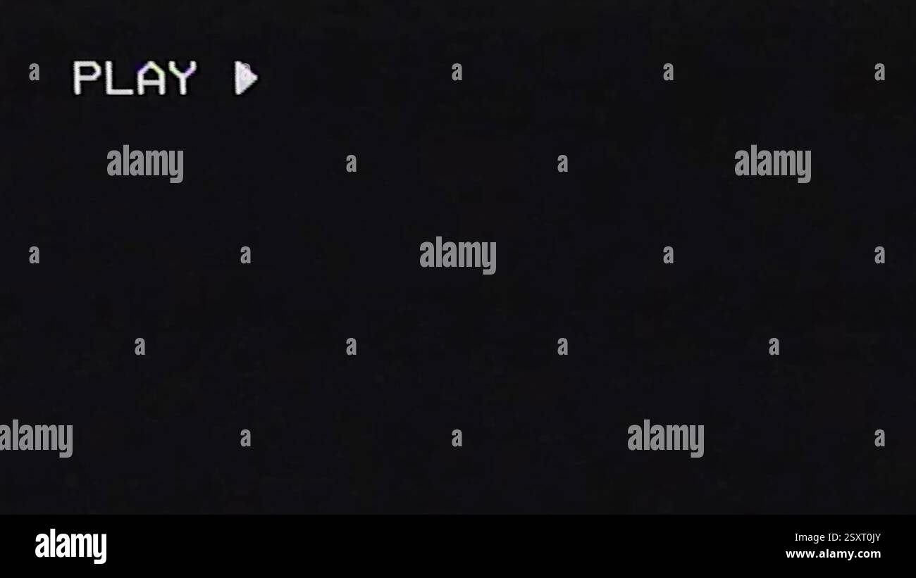 VHS TV retro filter with play on screen glitch overlay lines texture ...