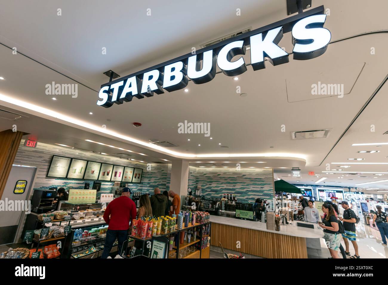 Miami, USA. 25th Feb, 2025. Starbucks coffee shops in Aventura, Florida ...