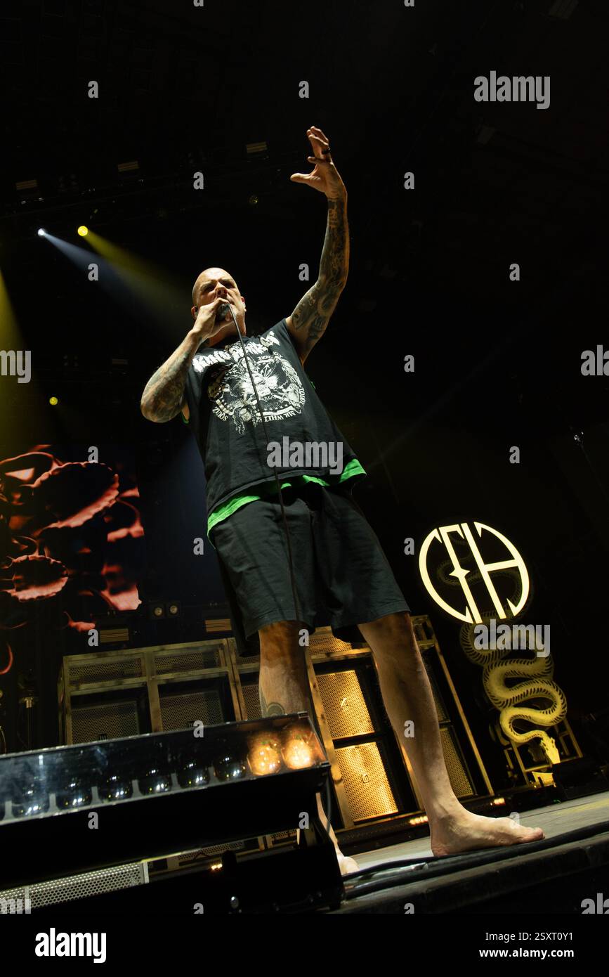 London, United Kingdom. 25th February 2025. Phil Anselmo on stage with ...