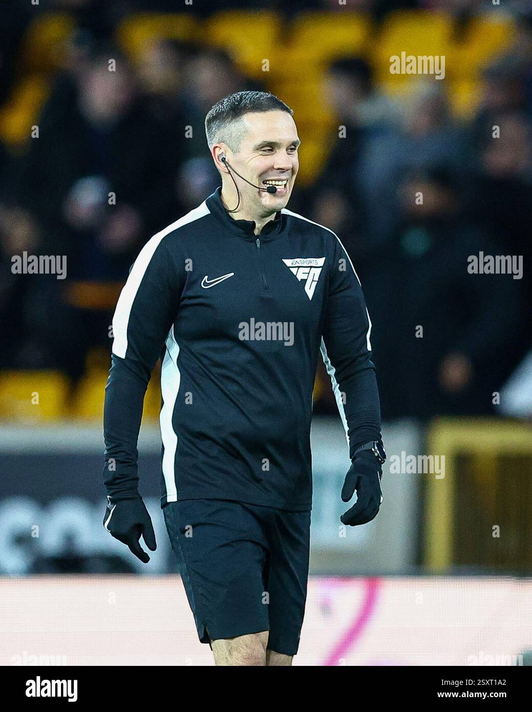 Assistant referee, Assistant referee, Nick Hopton at warm up during the ...
