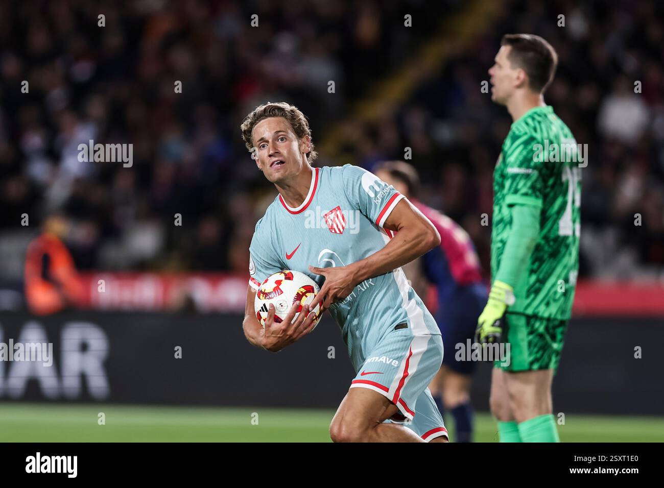 Marcos Llorente of Atletico de Madrid celebrates a goal during the ...