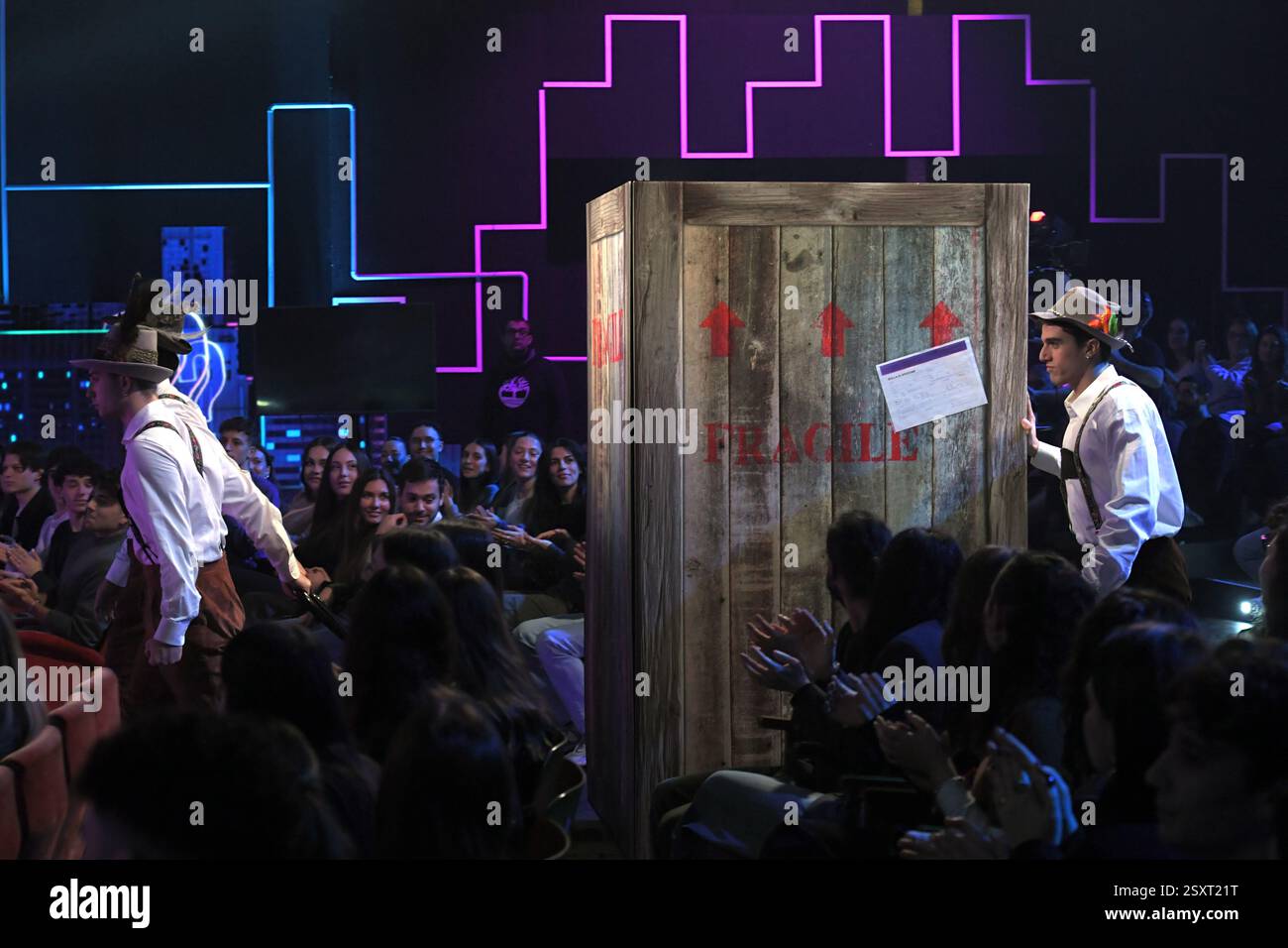 Milan, Italy. 25th Feb, 2025. Milan - TV Show "Cattelan is here tonight ...