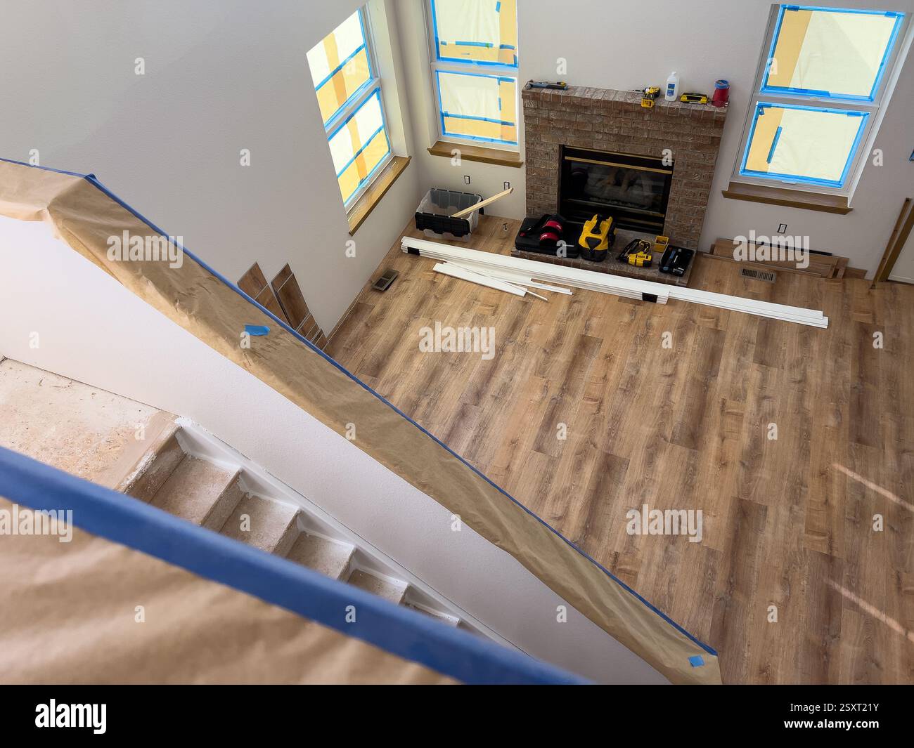 Home Interior Under Renovation With Staircase Stock Photo - Alamy