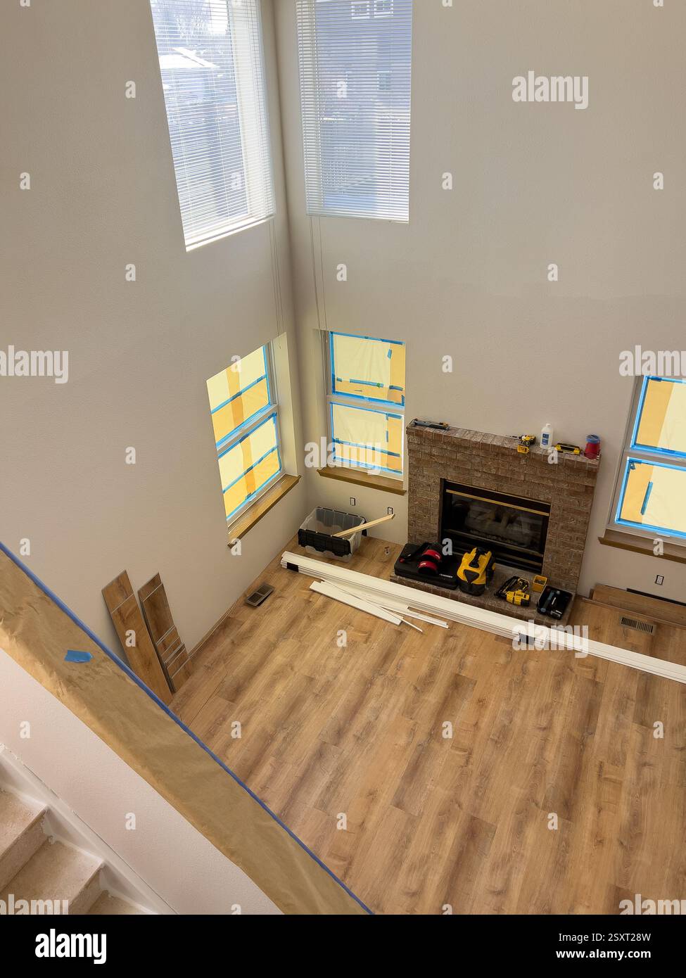 Home Interior Under Renovation With Staircase Stock Photo - Alamy