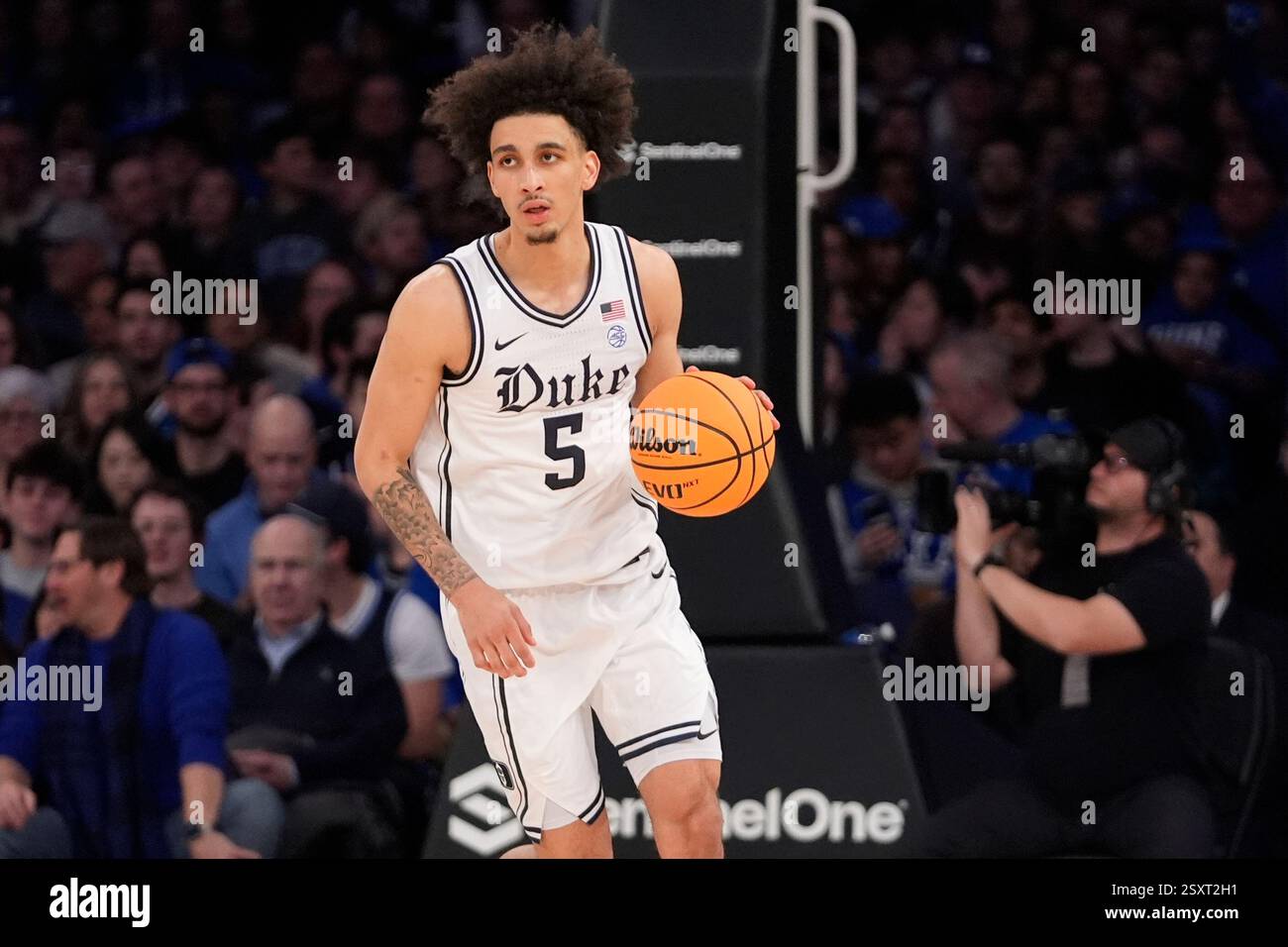 Duke's Tyrese Proctor (5) during the first half of an NCAA college ...