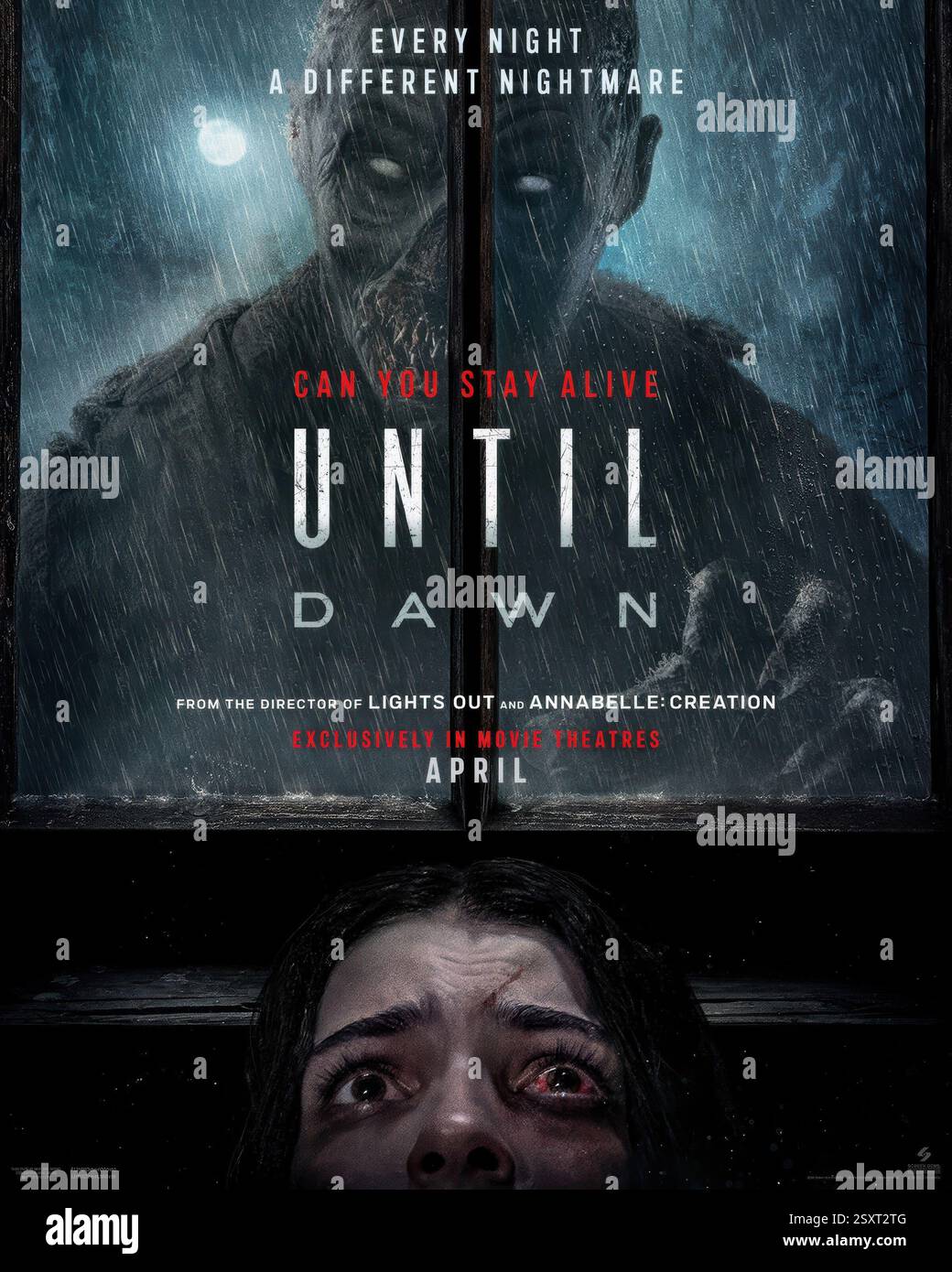 UNTIL DAWN, poster, Ella Rubin (bottom), 2025. © Sony Pictures ...