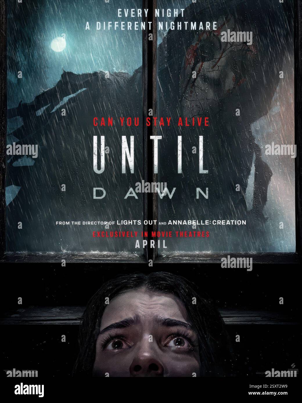 UNTIL DAWN, poster, Ella Rubin (bottom), 2025. © Sony Pictures ...