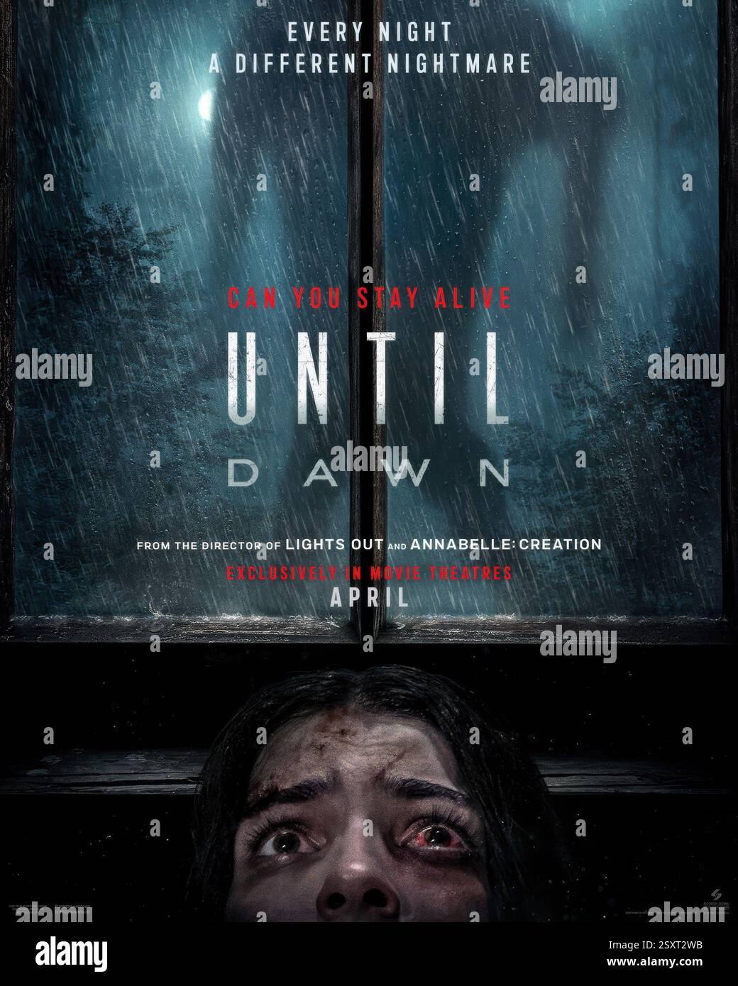 UNTIL DAWN, poster, Ella Rubin (bottom), 2025. © Sony Pictures ...